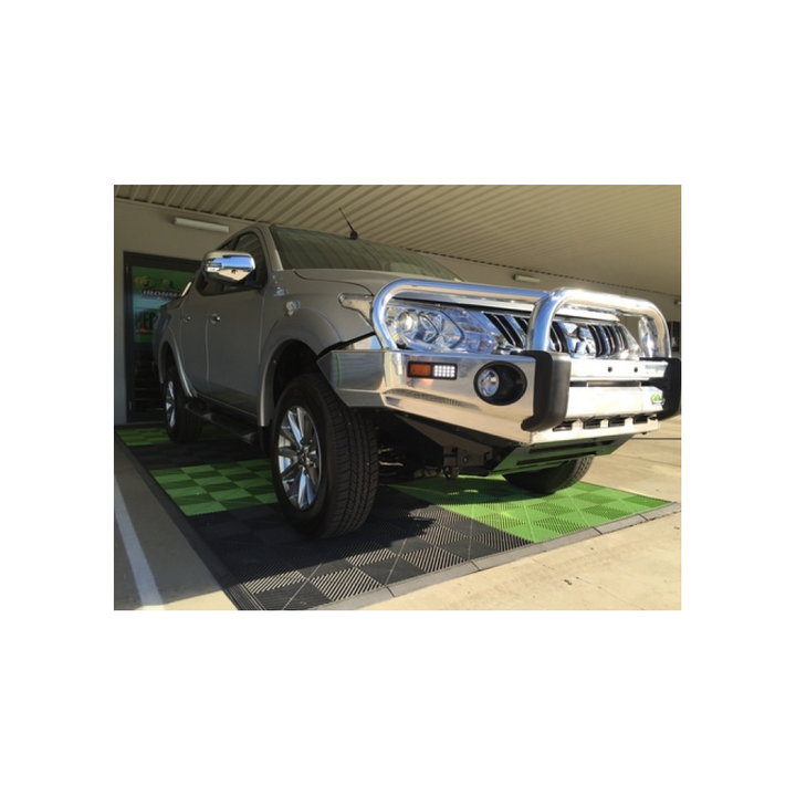 Polished Alloy Bull Bar to suit Mitsubishi Triton MQ and Fiat Fullback ...